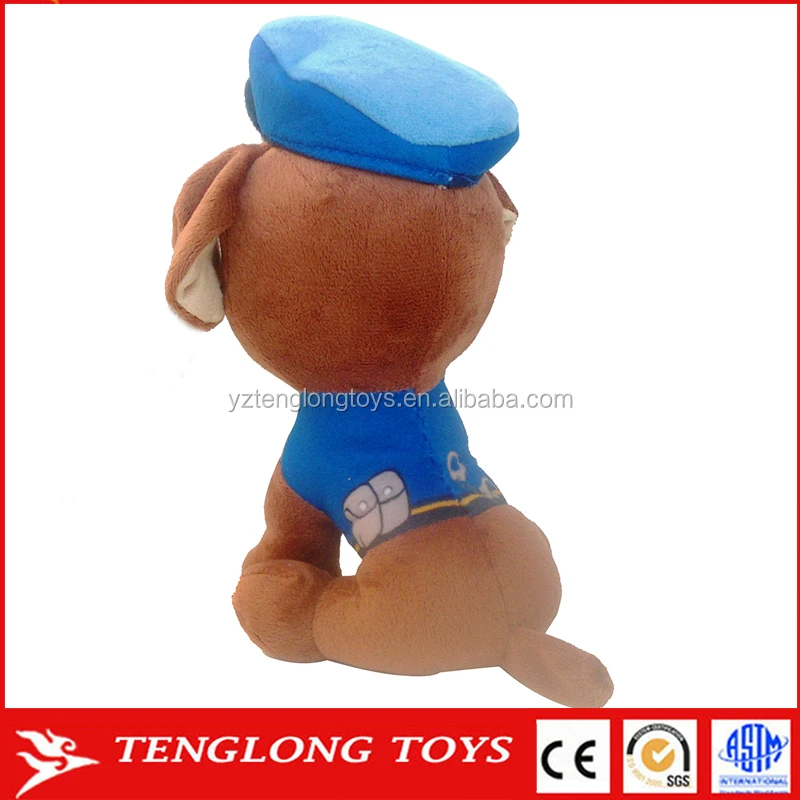 Custom Stuffed Animal Police Dog Plush Toys With Uniform And Hat - Buy ...