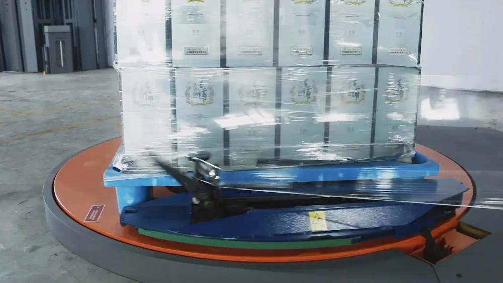 E Type Turntable Fully Automatic Pallet Stretch Wrapping Machine Pallet ...