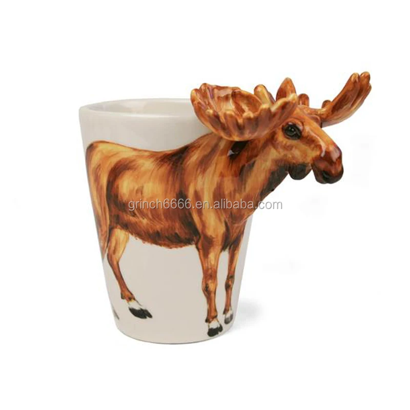 Personalized 3d Moose Ceramic Mug Creative Elk Pattern Coffee Mugs ...