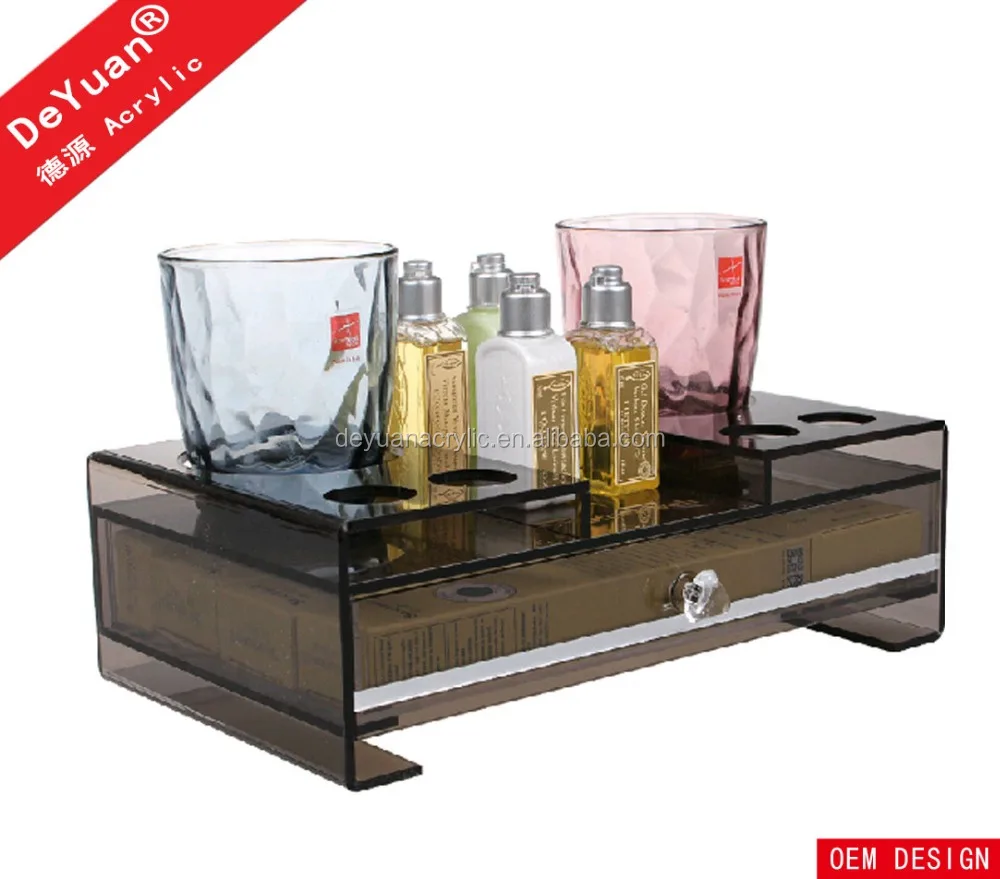 Luxury Stars Hotel Amenities Acrylic Display Stands / Plastic Tray ...
