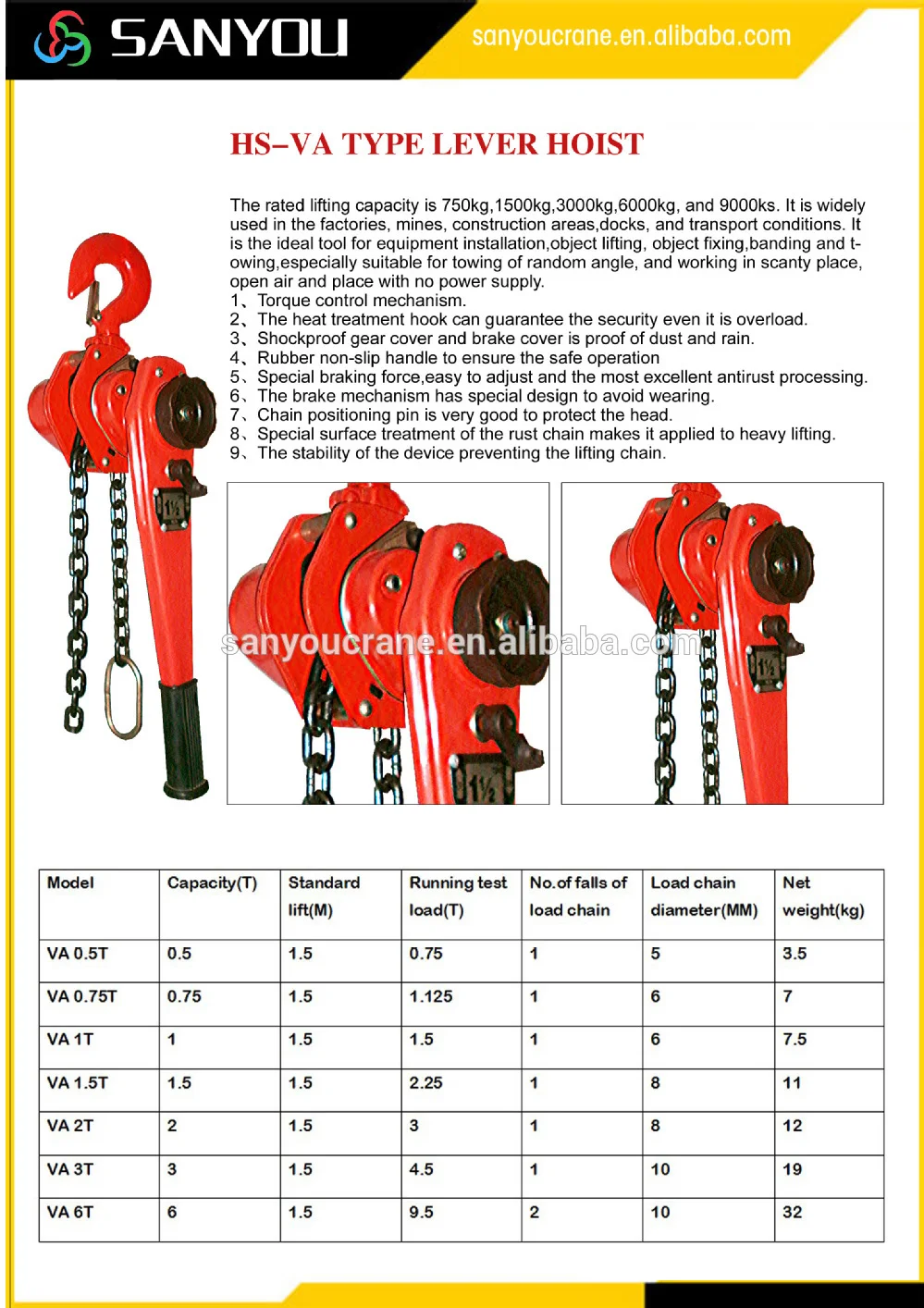 Stand Chain Block With Hoist Safety Hook For Chain - Buy Chain Block ...