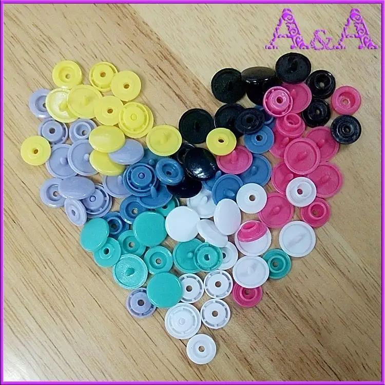 Colorful Small Packed Color Plastic Snap Buttons - Eco-friendly