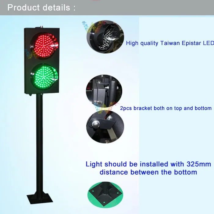 200 Mm Merah Hijau Lampu Lalu Lintas Dengan Tiang Tahan Air Led ...