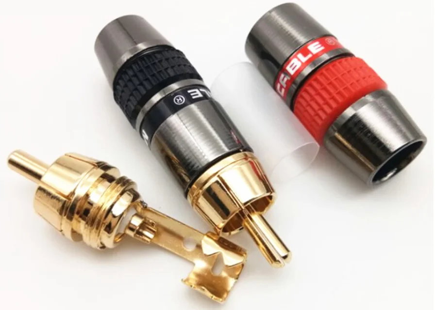 High Quality Golden RCA Audio Plugs - Reliable Connectors