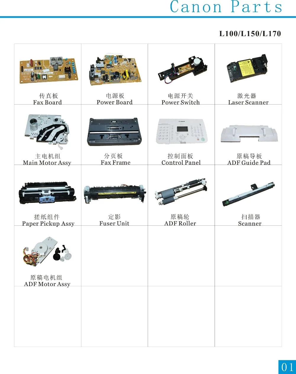 Genuine FK3-2994 Flatbed Scanner Assembly/Contact Image Sensor for Canon L100 L150 L170 Laser ...