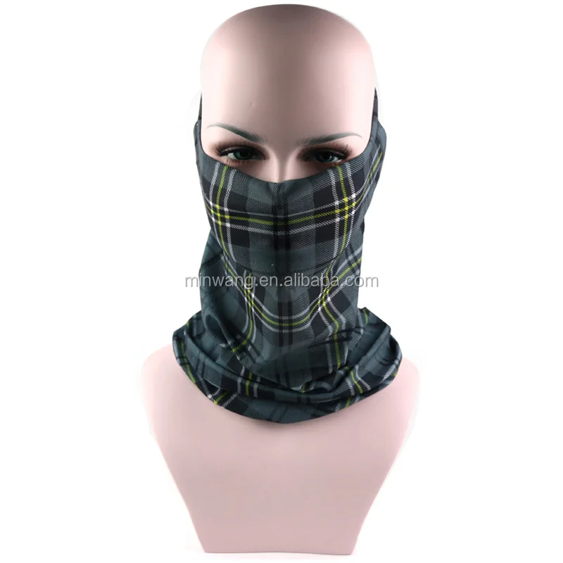 Grey Black Plaid Bandana The Original Multifunctional Seamless Wear ...