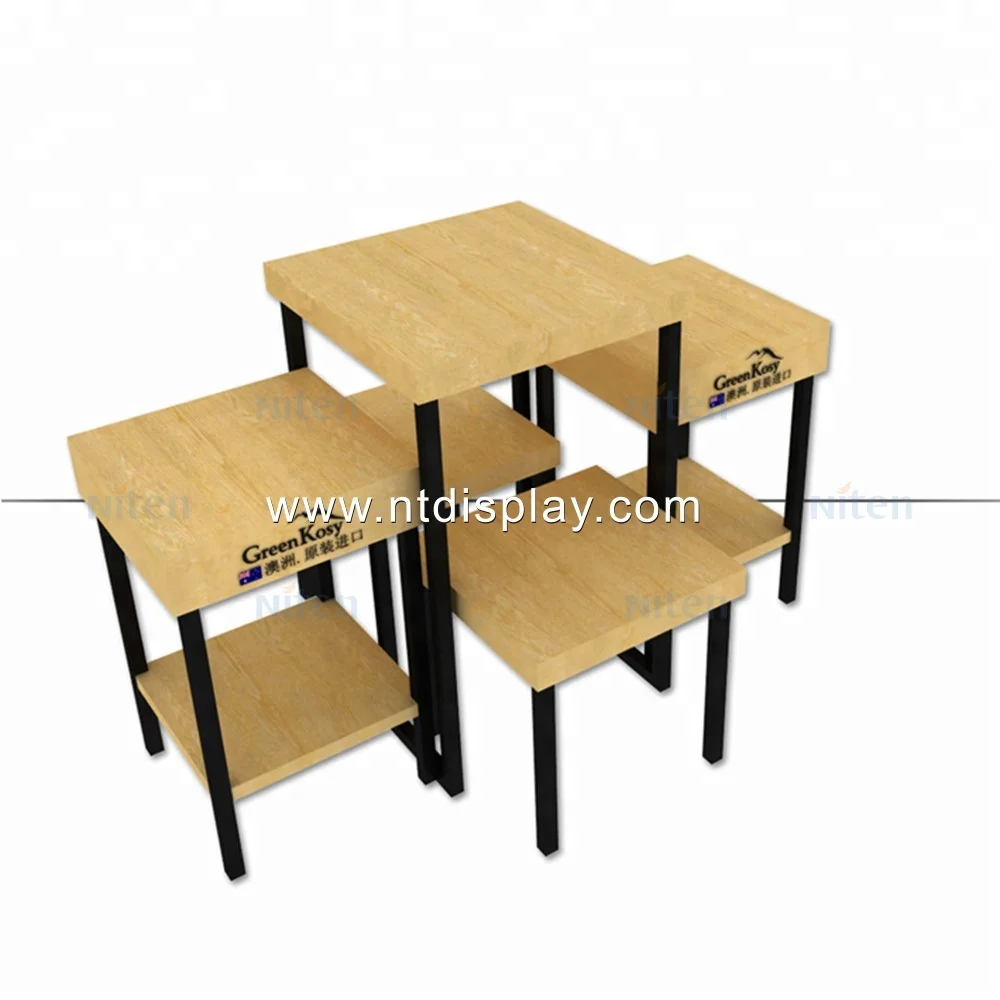 Easy Assembly Wooden Material Makeup Cosmetic Table Display Stand - Buy ...