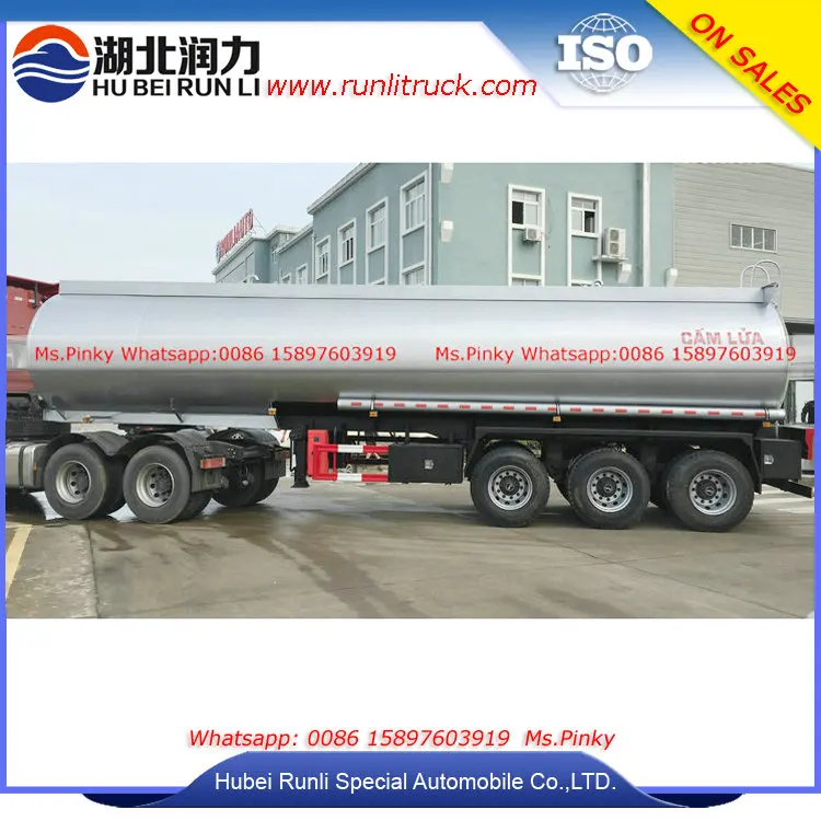 Stainless Steel Tanker Trailer 37500liters Methanol Transportation Semi ...
