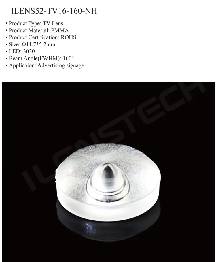 Aspheric 160 Degree Secondary Optical Lens Smd 3030 Backlight Led Tv ...