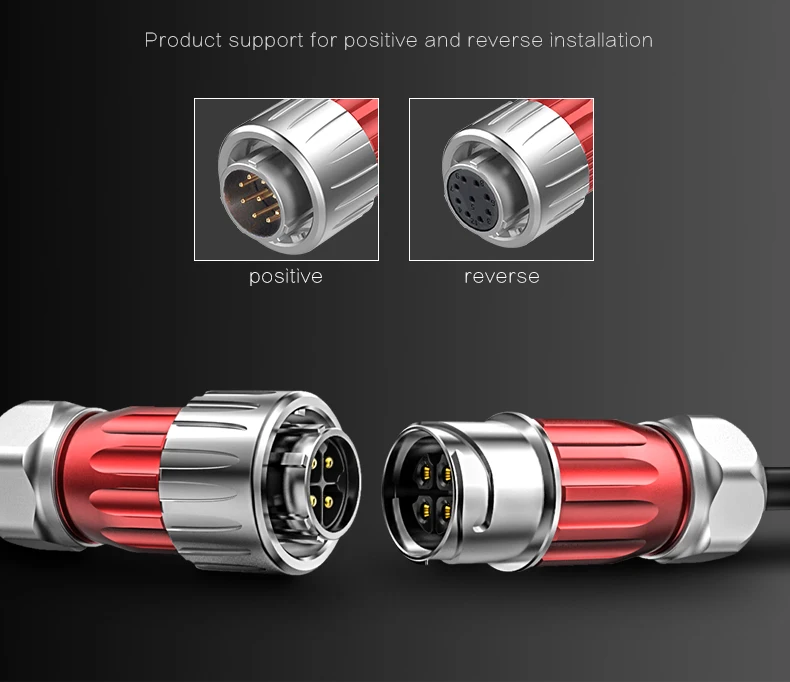 CNLINKO led cable 9 pin connector IP67 Waterproof electrical socket ...