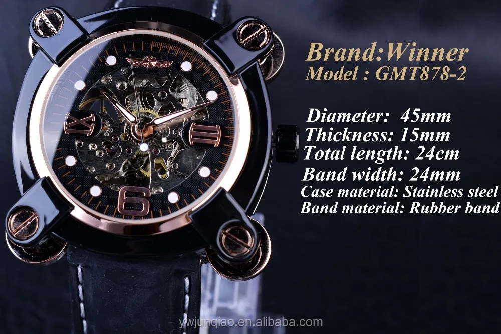 Winner Irregular Shape Fashion Casual Design Black Gold Case Rubber ...