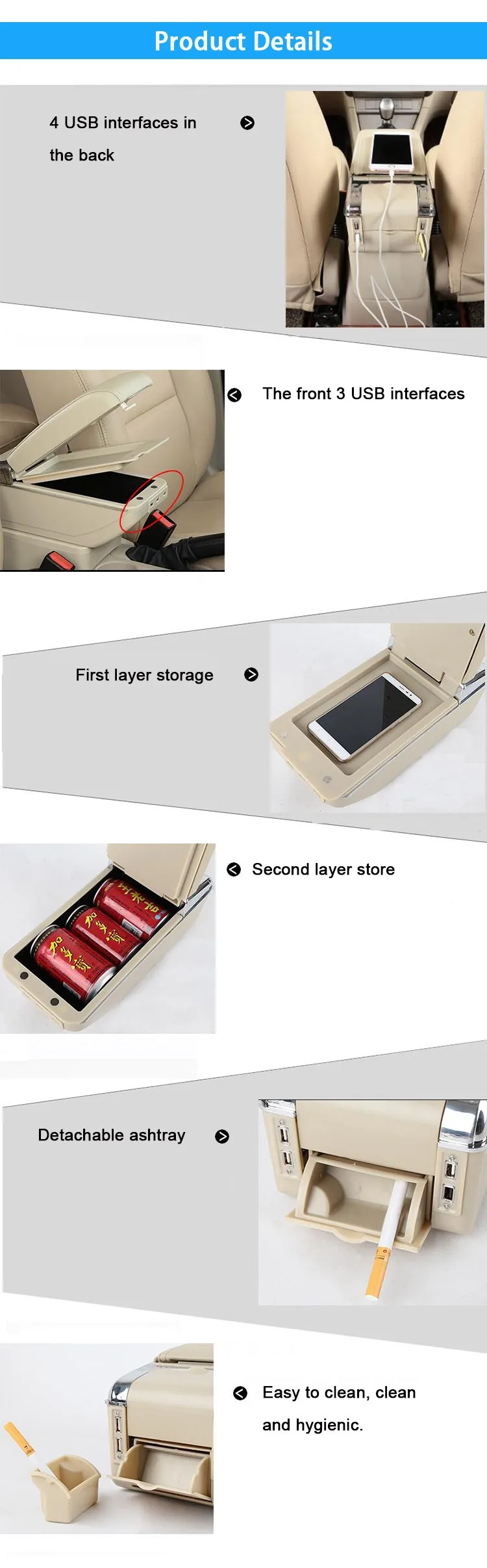 Multi-function Universal Console Box for Car - ABIRAM