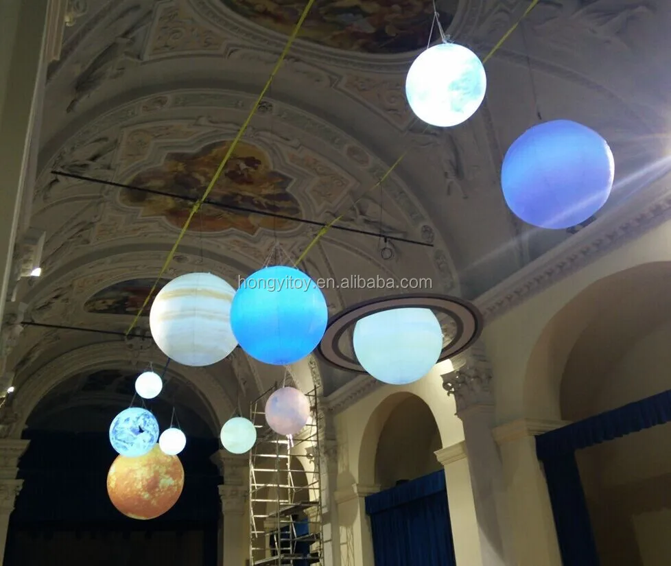 Hanging Solar System Inflatable Planets with LED Lights
