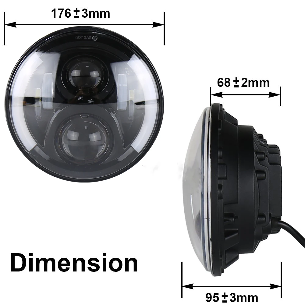 OVOVS 7 Inch LED Headlight - 50W Motorcycle Headlamp for Harley