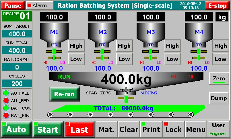 Four-scale Tft-Touch Ration Batching Controller BST106-M10(FB)