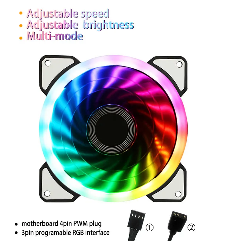 120mm 12v Desktop Computer Pc Led Rgb Case Gaming Cooling Fan - Buy Rgb ...
