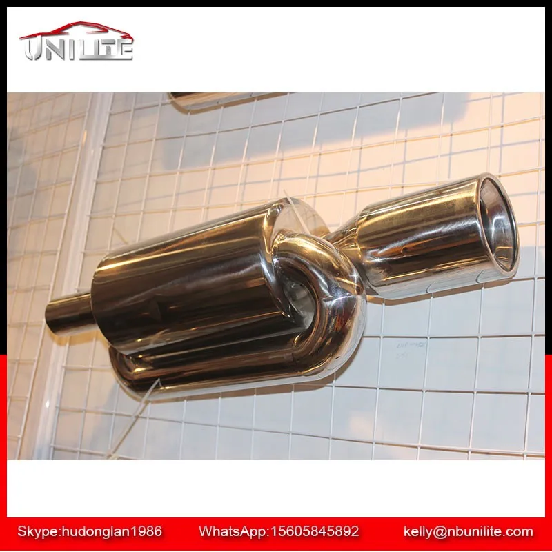 Universal Twin Loop Polished Chrome Exhaust Muffler - 2.5" Inlet - Buy ...