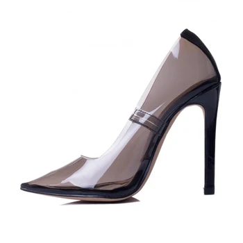 Transparent Pvc Ladies Sexy High Heel Dress Shoes Stiletto Heels - Buy ...