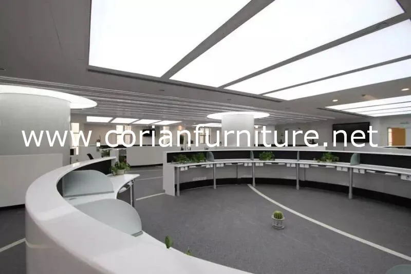 Circle Round Acrylic Solid Surface Public Place Used Information Desk ...