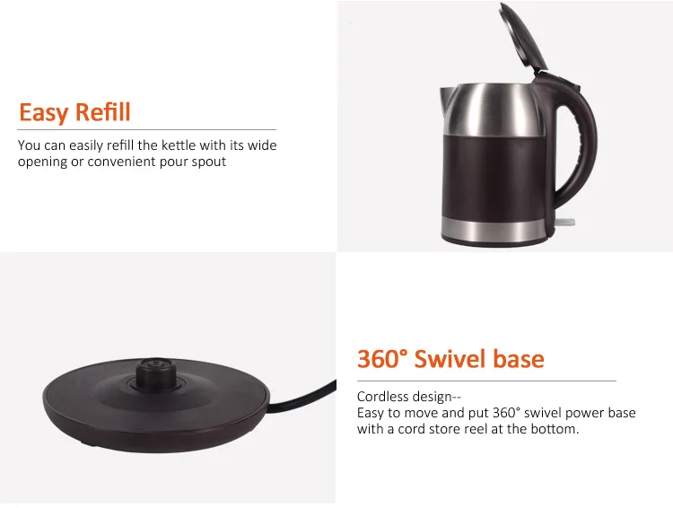 1.8l Commercial Stainless Steel Cordless 1.8 Liter Tea Pot Electric ...