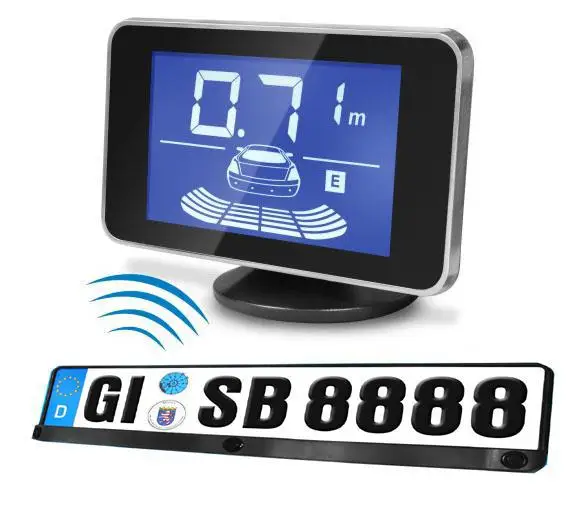 Parking Coche Inalámbrico Sensor Con Marco De La Matrícula Y Pantalla ...