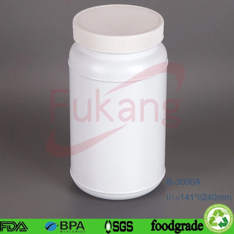 2.5 Liter HDPE Plastic Protein Powder Containers - Wholesale