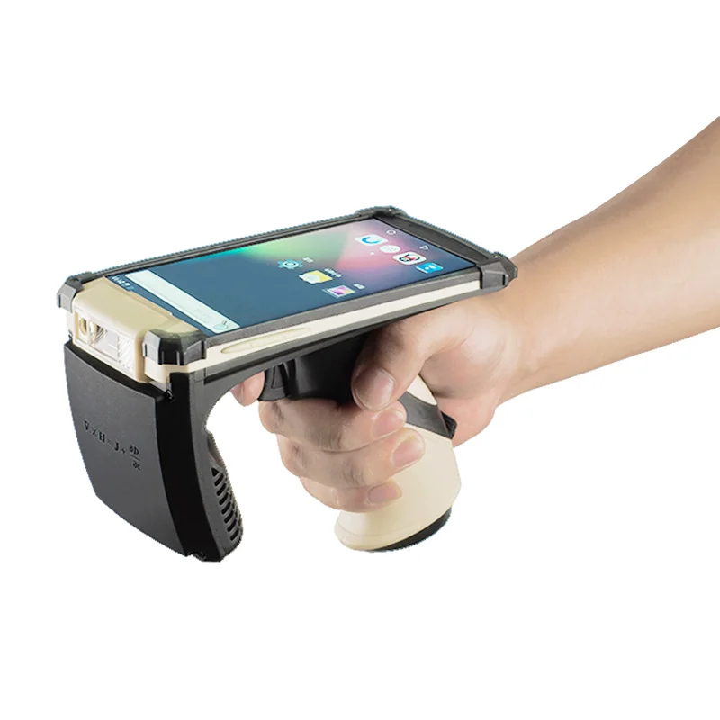 SYC-05 Android 6.0 UHF มือถือ1D/2D Barcode Scanner IP65 5นิ้ว HD UHF ...