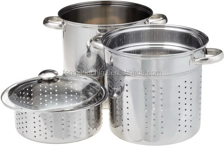 4pcs Stainless Steel Pasta Pot With Strainer And Basket - Buy Pasta Pot ...