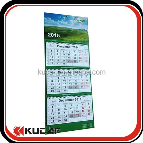 Spiral 3 Months Wall Folding Calendar - Buy Wall Folding Calendar,3 ...