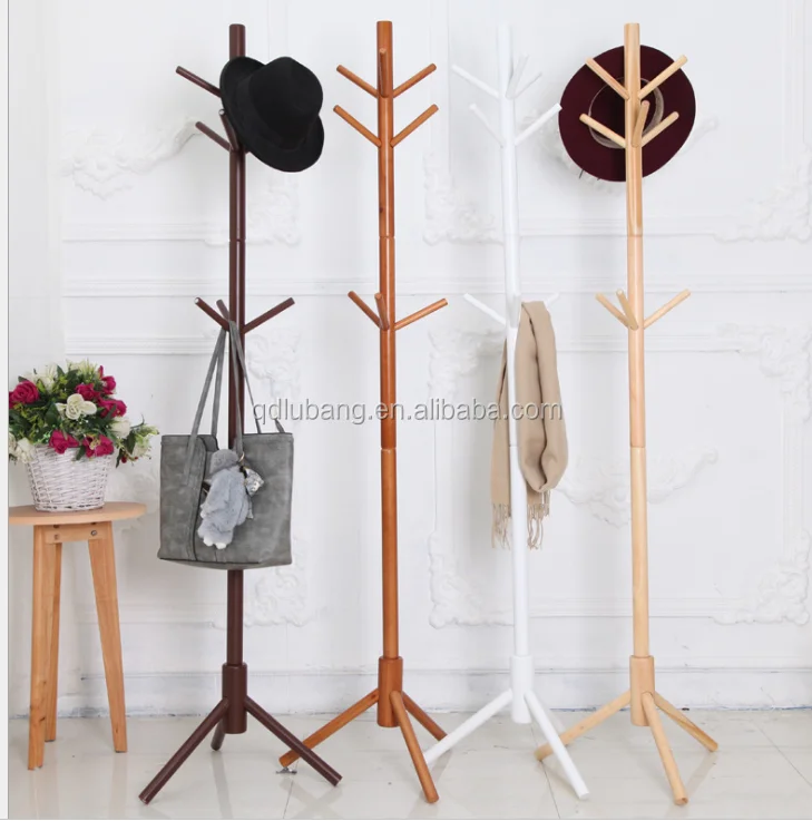 Floor Standing Good Quality Wooden Clothes Hanging Stand For Bedroom ...