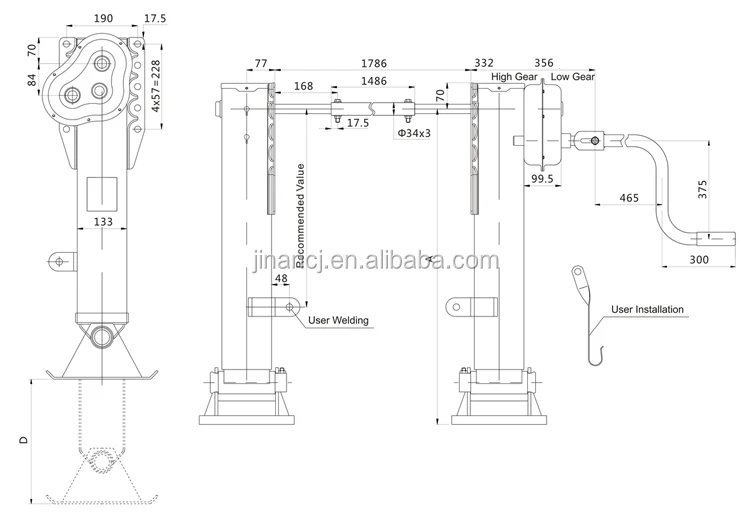 SALG Series - Single Action and Linkage 28 Tons Trailer Gear