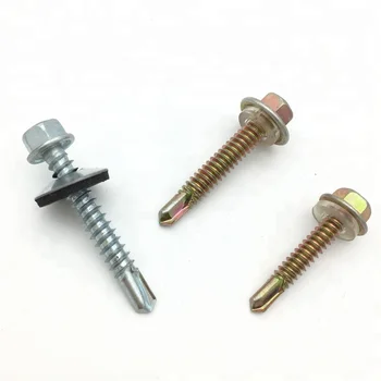 Hex Head Carbon Steel Zinc Self Tapping Neoprene Washer Sheet Metal Roof Screw - Buy Hex Washer ...