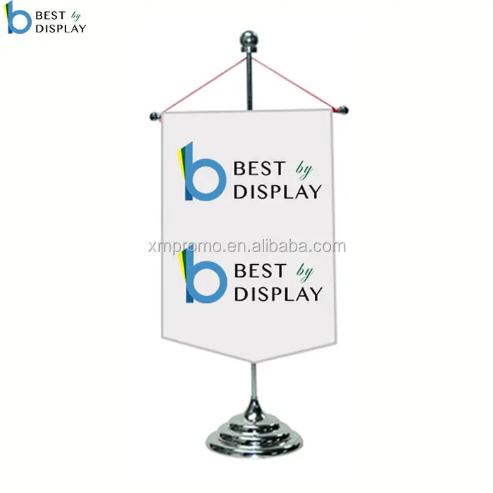 Table Pennant Flag with Stainless Steel Flag Pole & Stand
