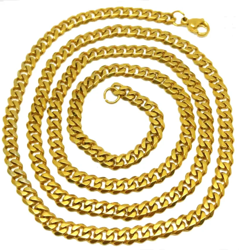 Olivia Hot Stainless Steel Punk Jewelry 18k Gold Pvd Plated 2.5mm ...