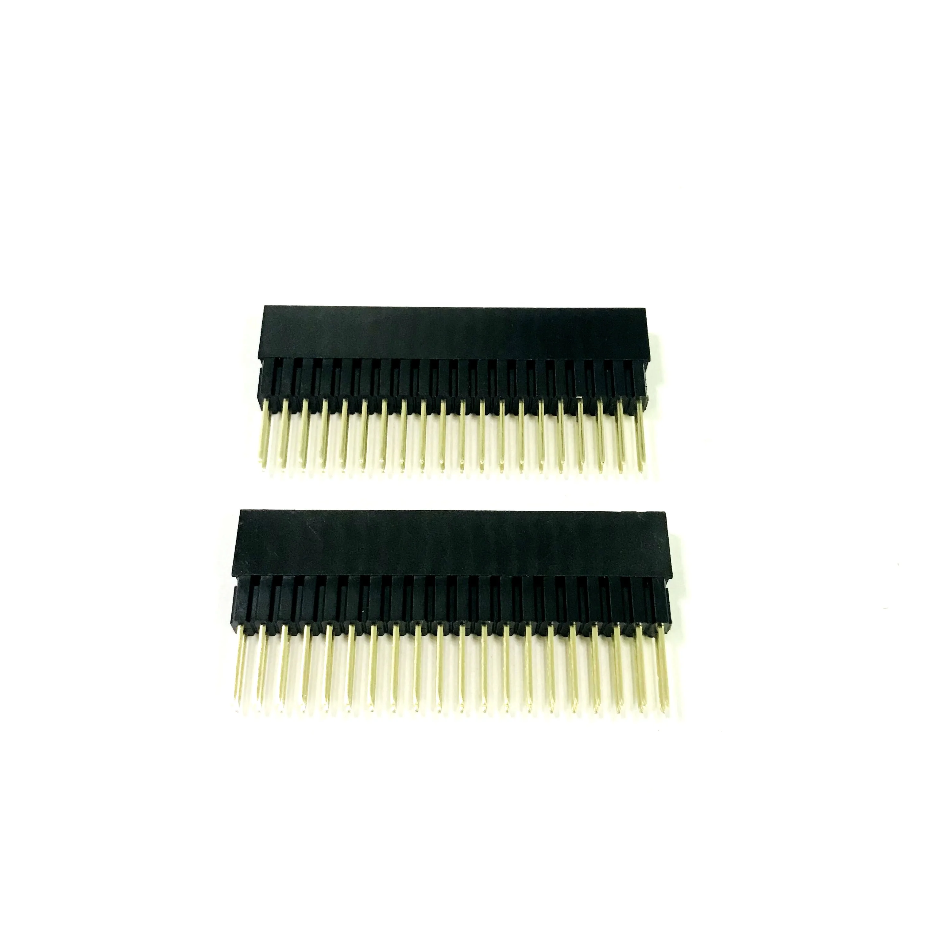 Pitch 2.54mm Female Header Connector Double Row Stacking Plastic Dip ...