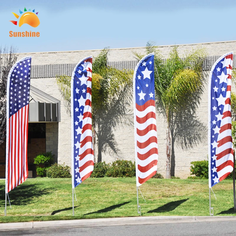 Double Sides Printing Fly Banner Vertical Straight Feather Flags For ...