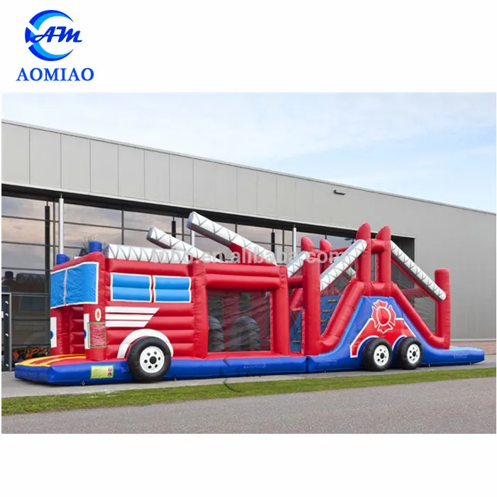 Inflatable Fire Truck Obstacle Course,Inflatable Firetruck Obstacle ...