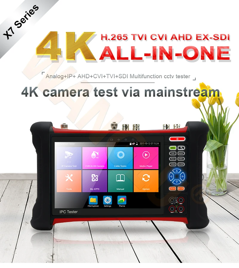 7 Inch Touch Screen Cctv Tester For 8mp Tvi Tvi Cvi Ahd Sdi Ex Sdi/ip ...