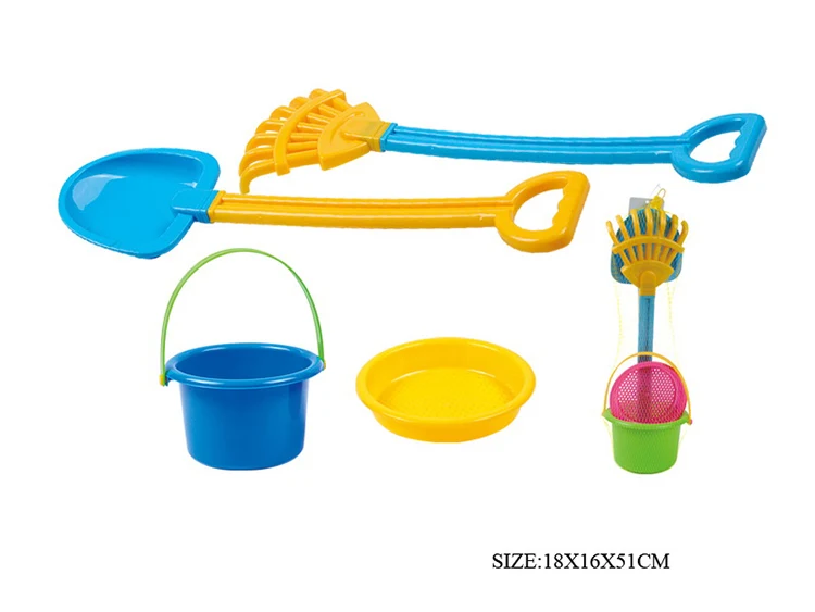 Toy Bucket 7pcs Summer Fun Gifts Plastic Beach Pails Shovels Outdoor ...