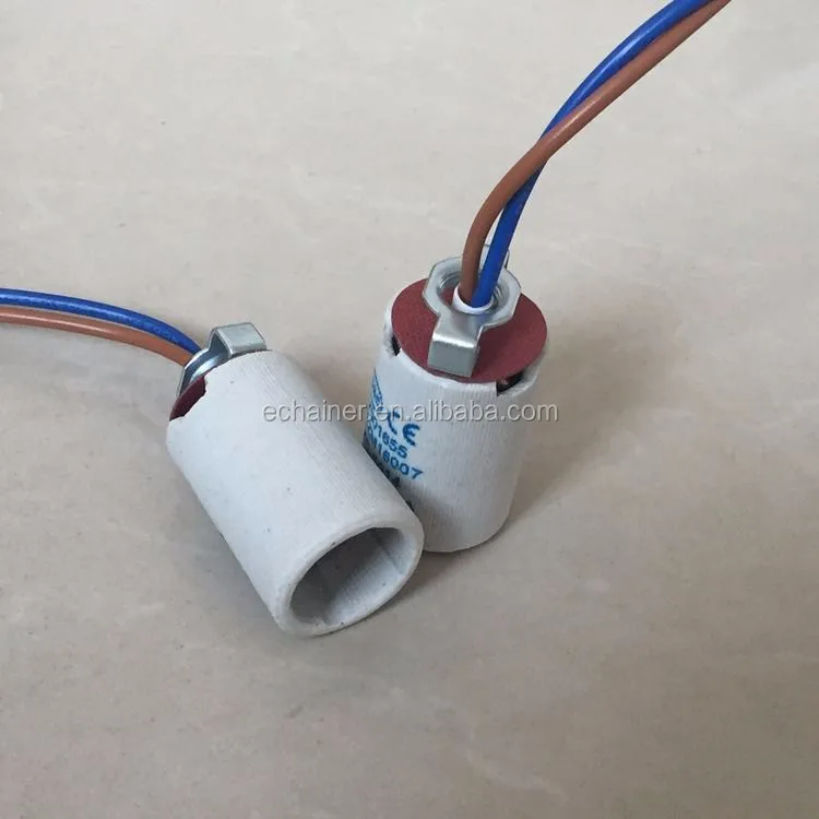 E14 Lamp Holder Ceramic Screw E14 Bulb Socket With Wire Cable High ...