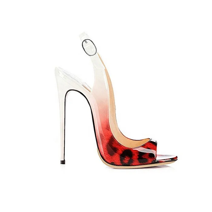 Women High Heels Pumps Pointed Toe Cut Out Python Pattern Stiletto ...