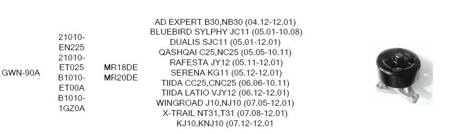 Water Pump Oem 21010-en225 21010-et025 B1010-et00a B1010-1gz0a - Buy ...