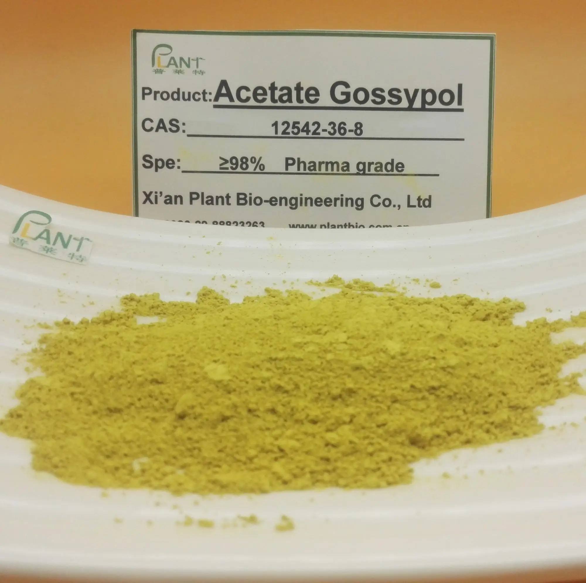 Pharam Grade Cotton Seed Extract 98% Gossypol Acetate - Buy Gossypol ...