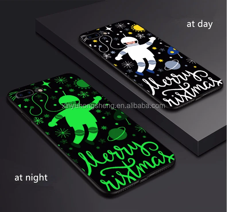 Hot Selling 3D embossed luminous cell phone case with glow in the dark mobile phone case for ...