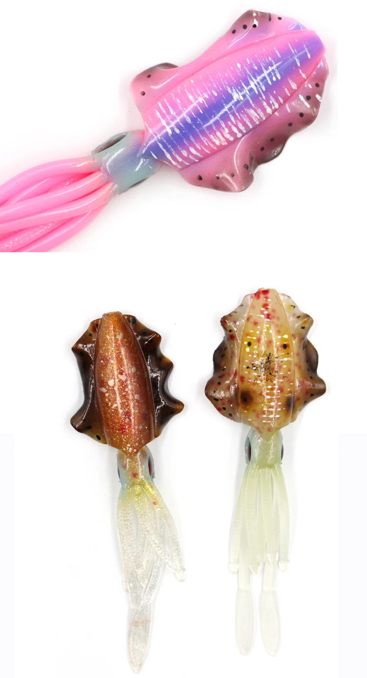 15cm/60g Uv Glow Fishing Soft Lure Octopus Calamar Pesca Mar Sea ...
