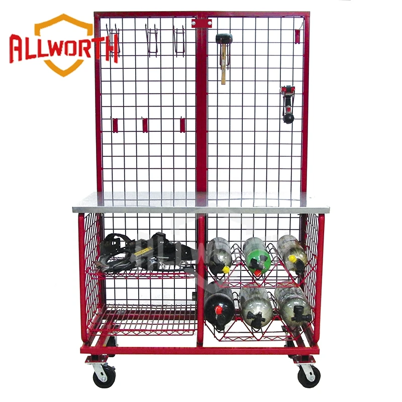 Warehouse Steel Wire Mesh Tool Grid Fireman Rack Trolley - Buy Fireman ...