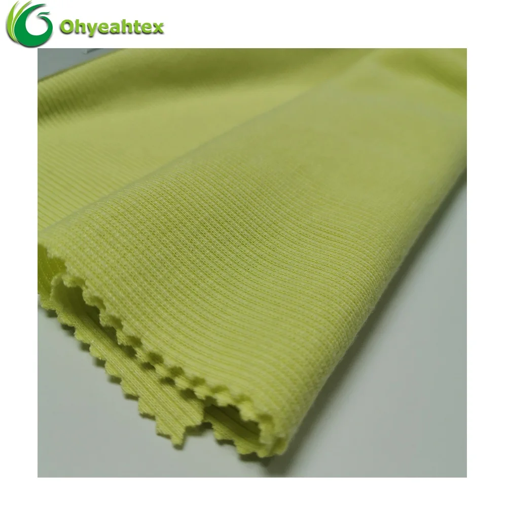 Polyester Rayon Spandex 2x2 Rib Knit Fabric for Collar or Cuff
