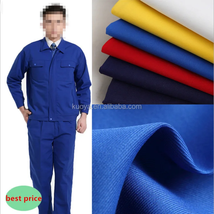 Woven Dyed Tc Blue Color Pattern Twill Fabric For Workwear/uniform ...