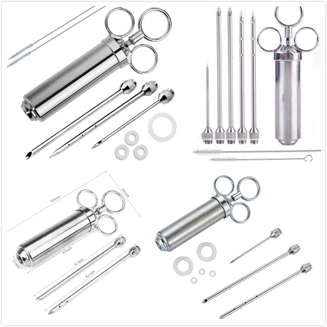 Stainless Steel Kitchen Injector,60 Ml Marinade Injector Incl. 3 ...