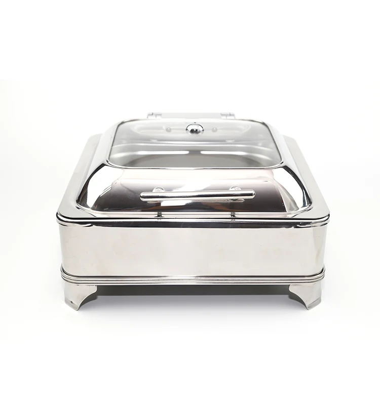 Stainless Steel Rectangle Shape Two Compartment Chafing Dish / Buffet ...